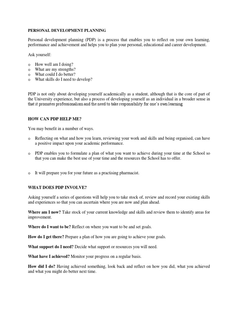 Personal Development | PDF | Pharmacy | Pharmacist