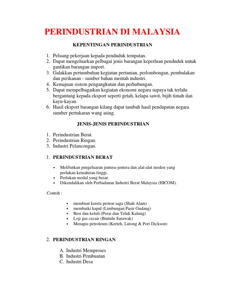 Perindustrian Di Malaysia | PDF | Bisnis