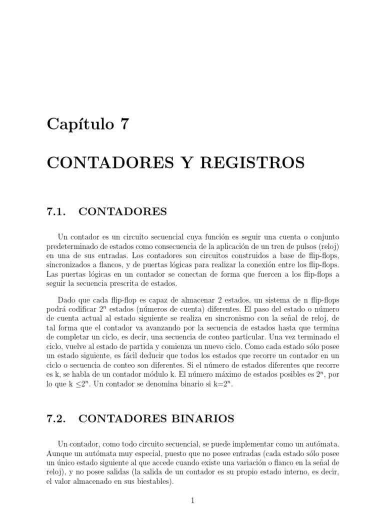 Contadores y Registros: Diseño y Ejemplos | PDF | Tecnología digital ...