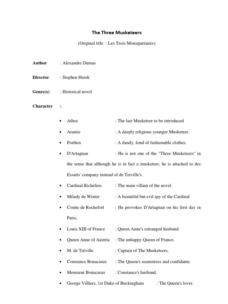 The Three Musketeers | PDF | The Three Musketeers | Violence