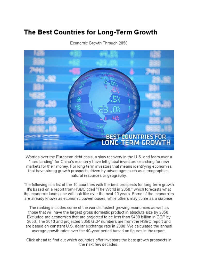 Top 10 Countries for Long-Term Growth | PDF | Economic Growth | China