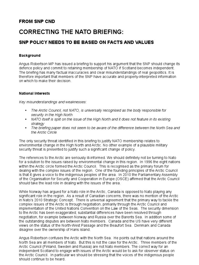 Correcting The NATO Brief | PDF | Nato | Scotland