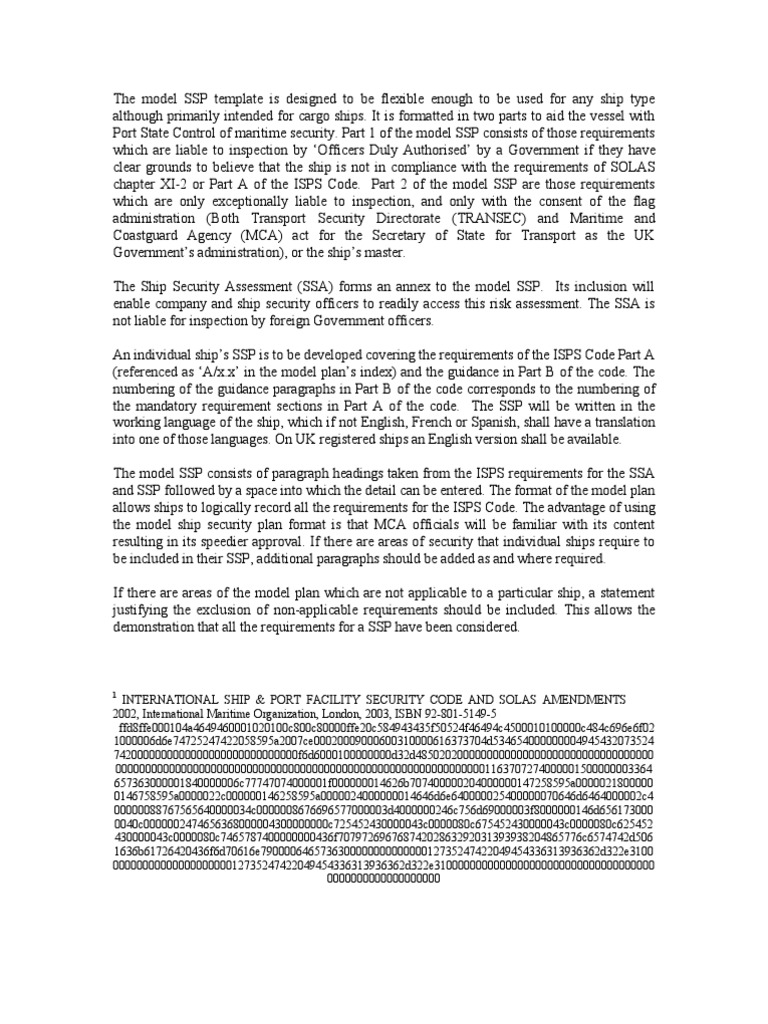 Model Ship Security Plan Template | PDF | Security | Ships