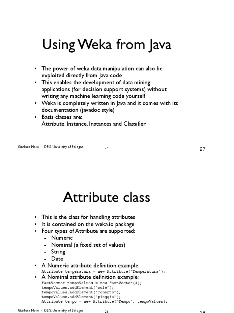 Using Weka From Java Pdf Java Programming Language Statistical Classification