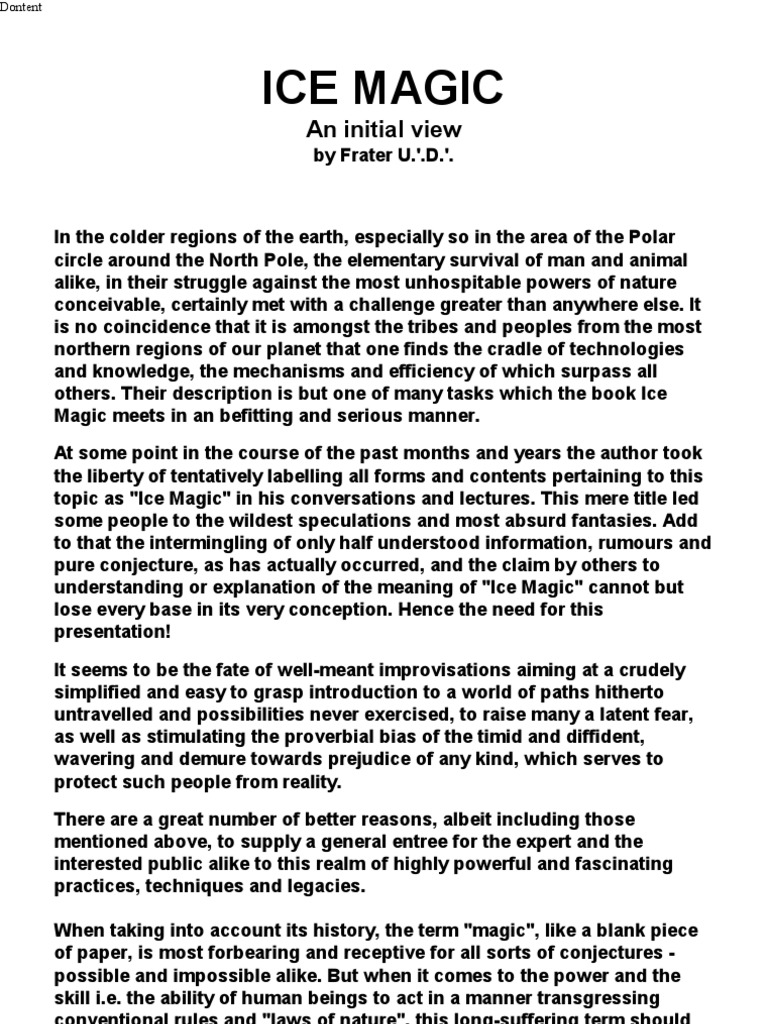Ice Magic Introduction | PDF | Magic (Paranormal) | Science