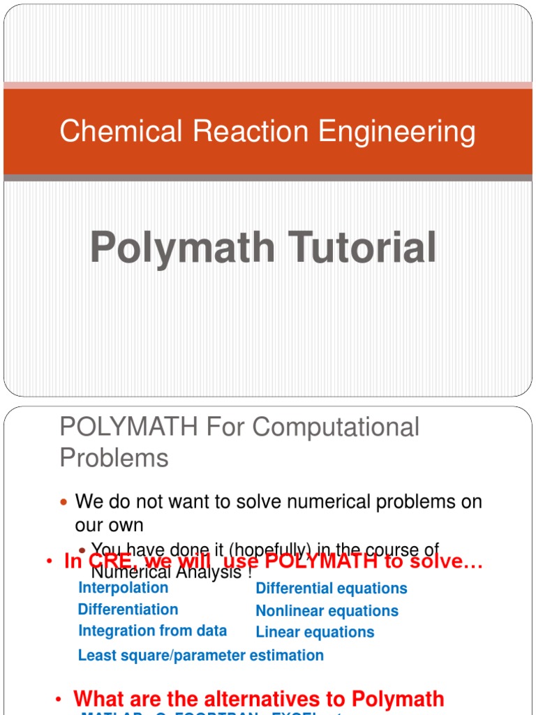 Polymath Tutorial | Download Free PDF | Numerical Analysis | Logical Truth