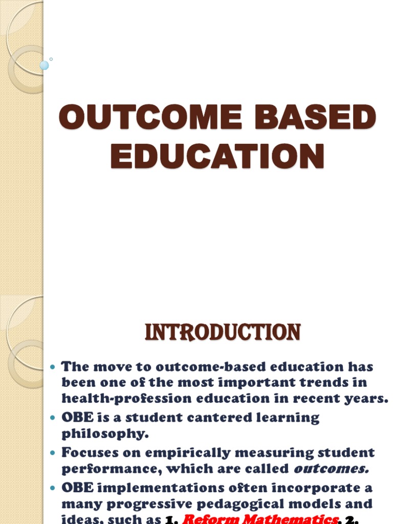 Outcome Based Education | Sharing | Learning