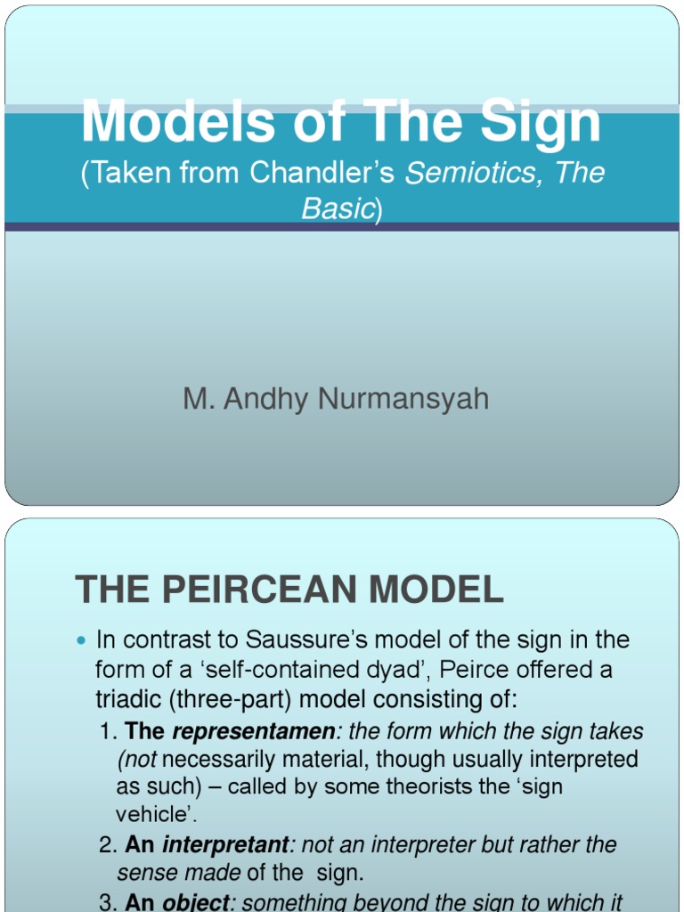 Models of The Sign Peirce | PDF | Representation (Arts) | Semiotics