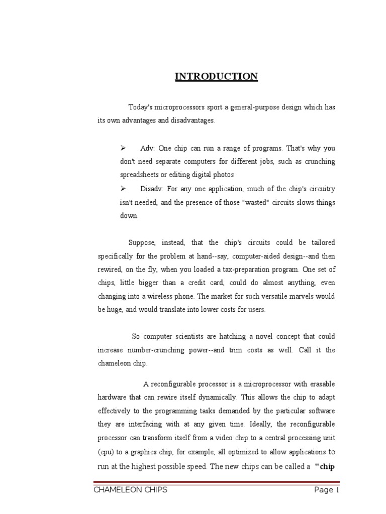 Chameleon Chips Full Report | PDF | Field Programmable Gate Array | Digital Signal Processor
