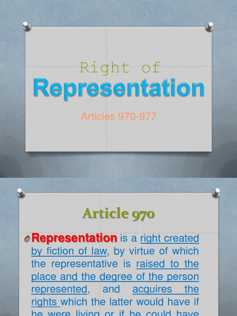 Right of Representation (Succession) | PDF | Intestacy | Inheritance
