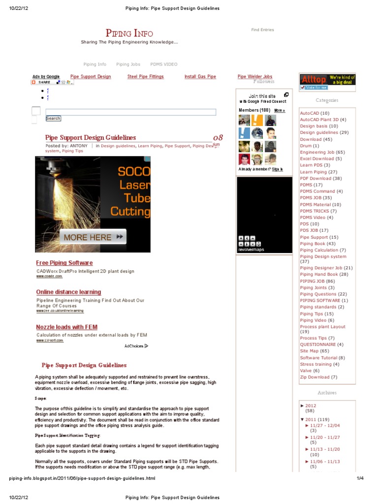Pipe Support Design Guide | PDF | Pipe (Fluid Conveyance) | Structural ...
