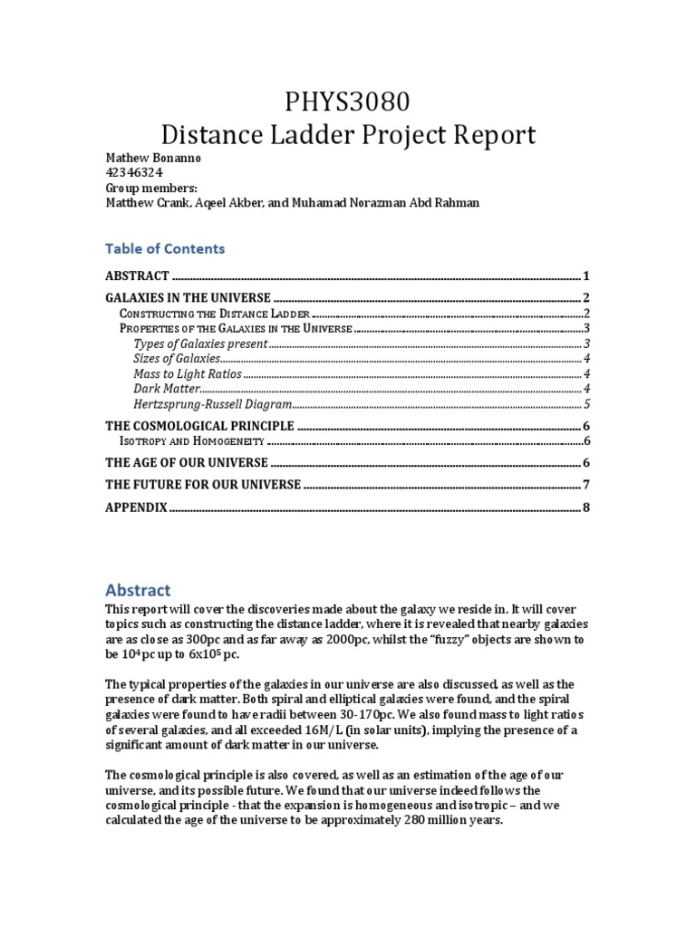 Distance Ladder Report | Download Free PDF | Universe | Stars
