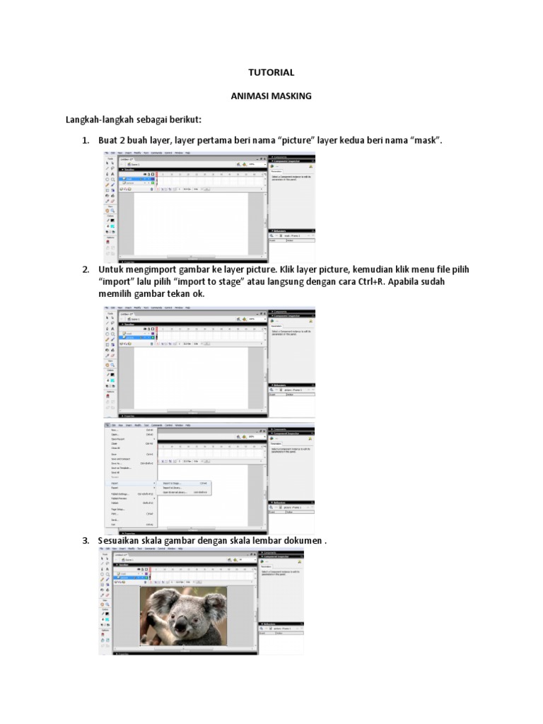 Cara Membuat Animasi Masking Menggunakan Macromedia Flash MX 2004 | PDF