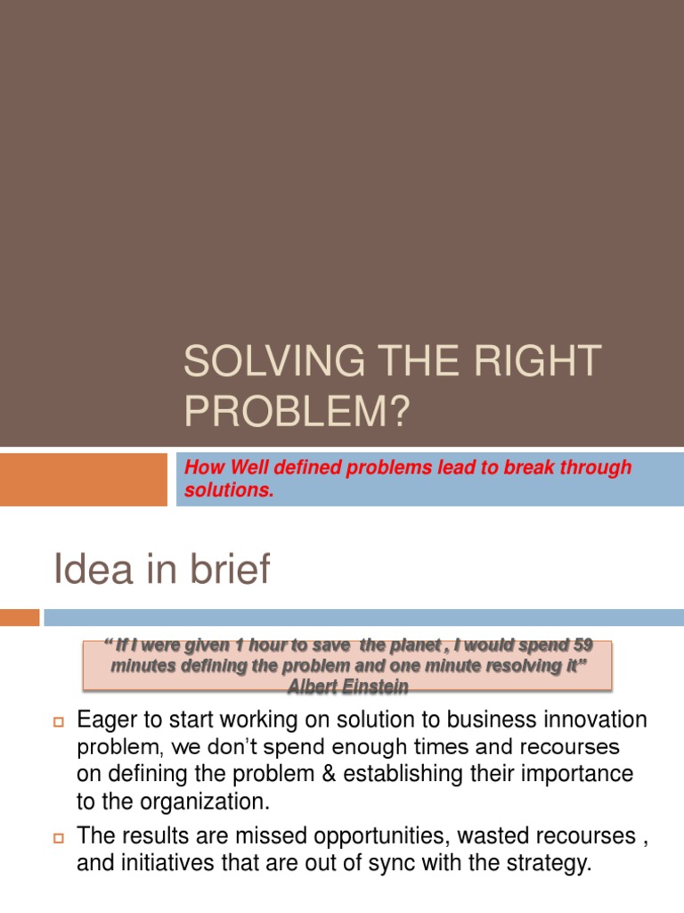 Are You Solving The Right Problem | PDF | Strategic Management ...