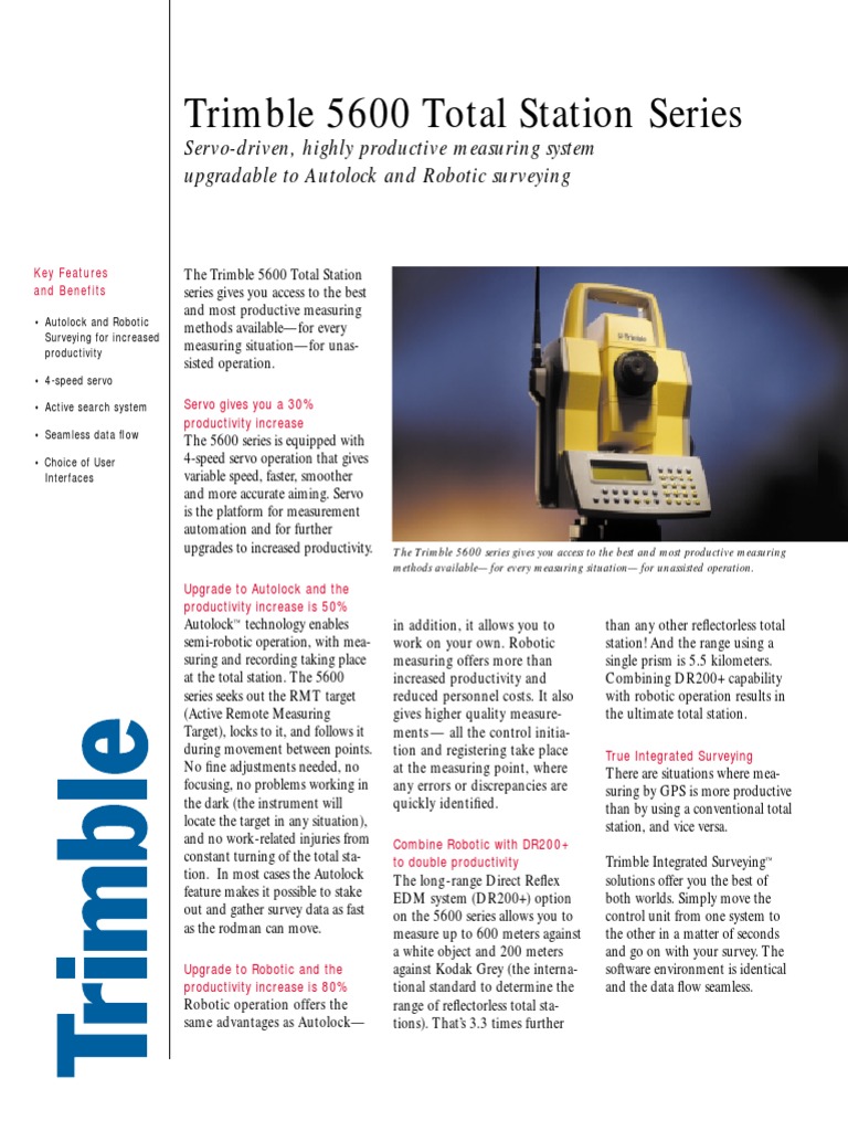 Trimble 5600 Brochure | PDF | Surveying | Prism