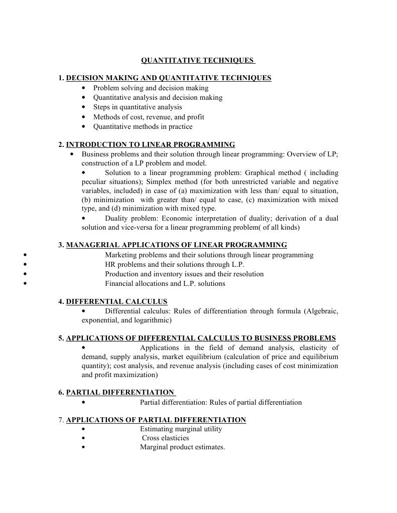 Quantitative Techniques | PDF | Matrix (Mathematics) | Linear Programming