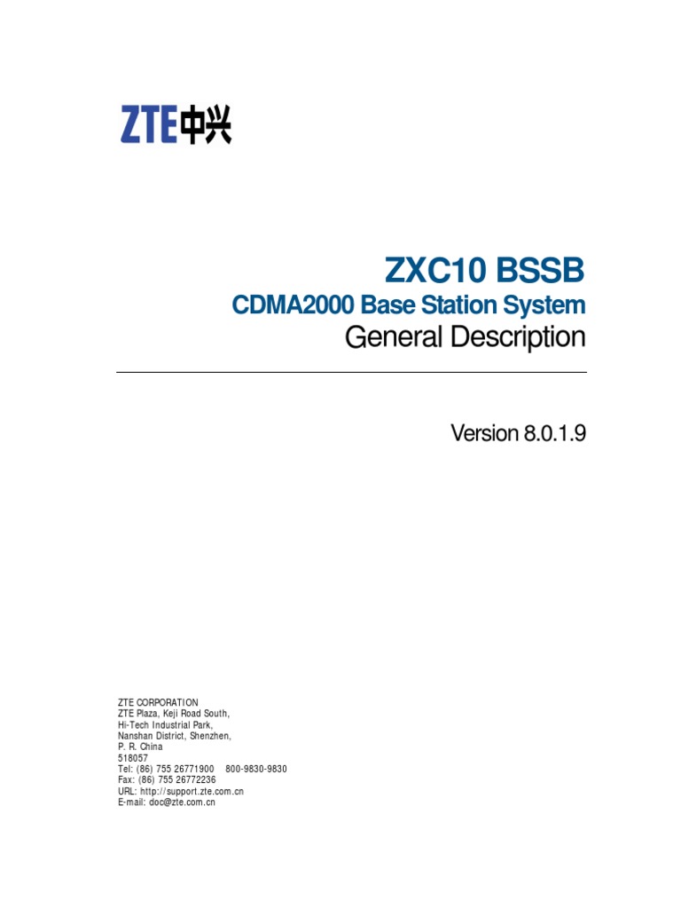 ZXC10 BSSB (V8.0.1.9) General Description | PDF | Computer Network ...