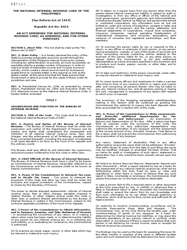 Nir Code, 1997 | PDF | Internal Revenue Service | Taxpayer