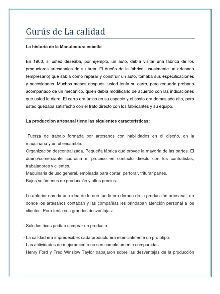 Gurus de La Calidad | Descargar gratis PDF | Calidad (comercial) | Lean ...