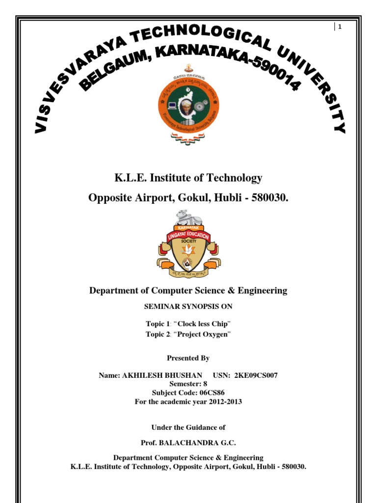 VTU Seminar Report on Clockless Chips | PDF | Electrical Engineering ...