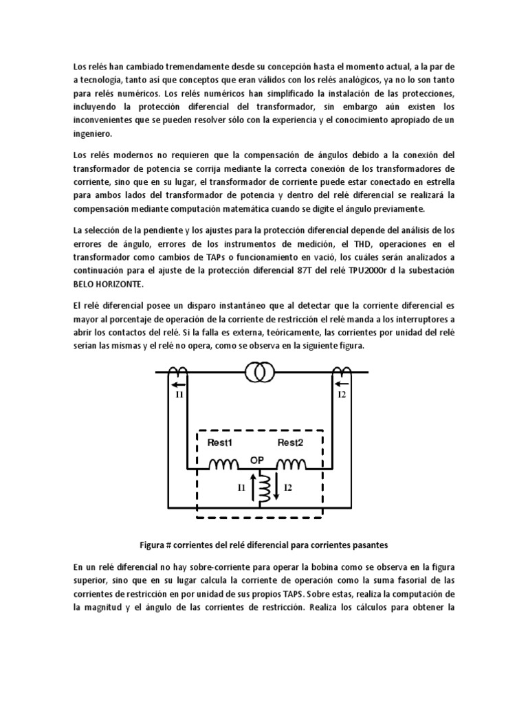 Ajuste 87t | PDF | Transformador | Relé