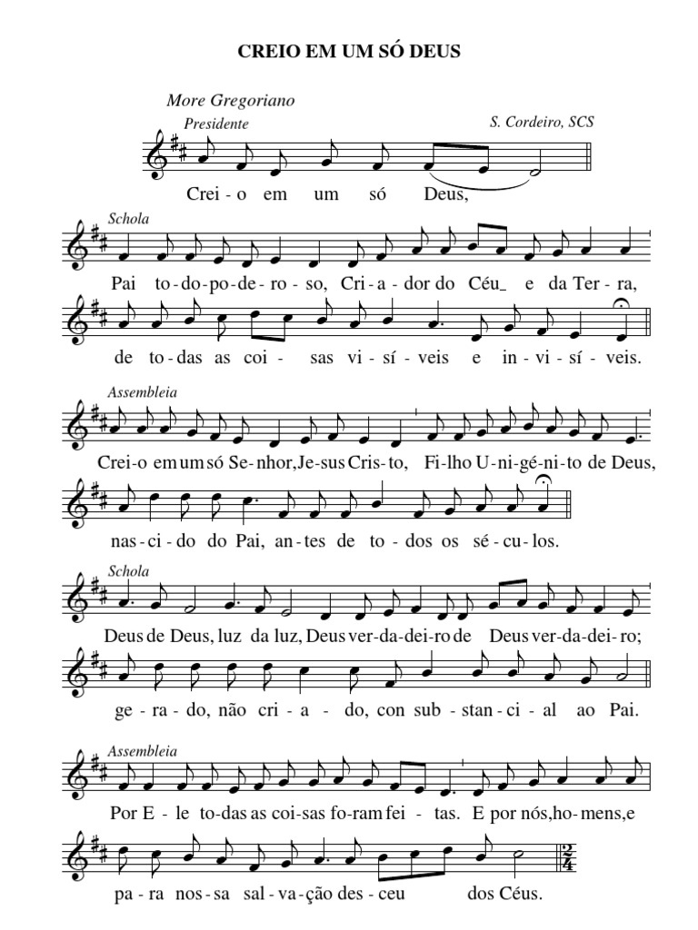 Creio em um só Deus
