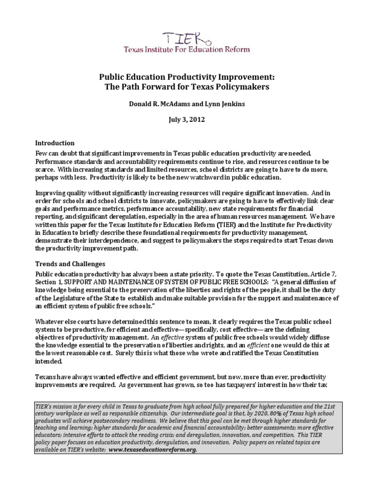 Productivity Paper Final | PDF | Performance Indicator | Teachers