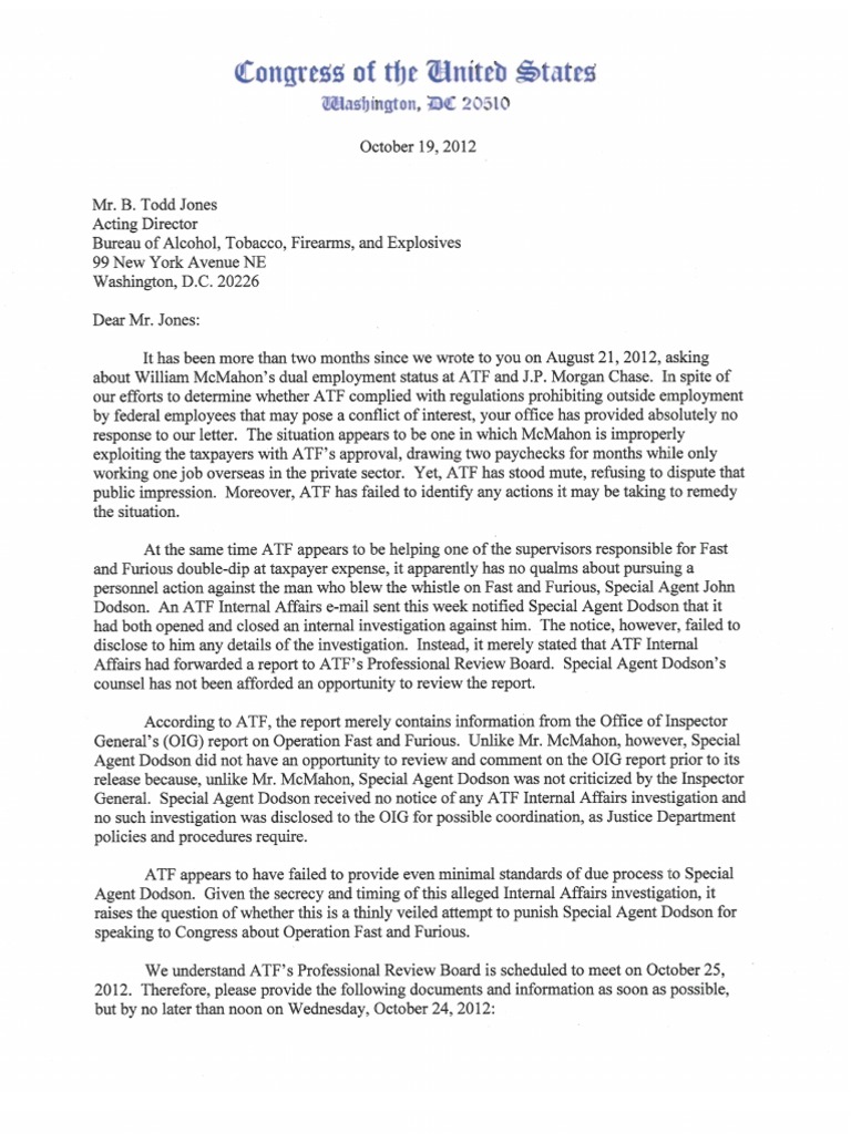 Issa, Grassley Letter | PDF