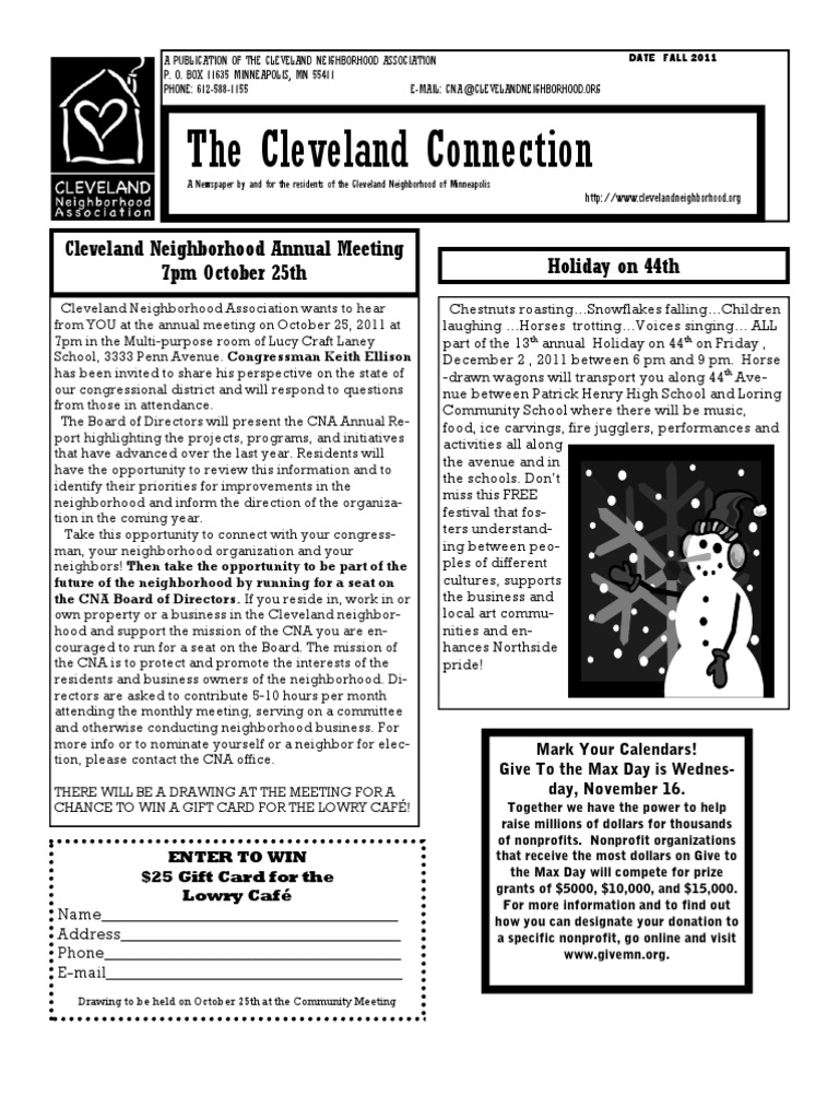 The Cleveland Connection: Cleveland Neighborhood Annual Meeting 7pm ...