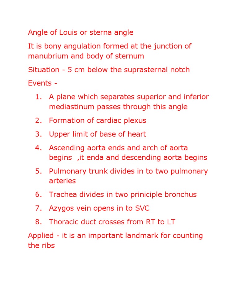 Angle of Louis or Sterna Angle | PDF