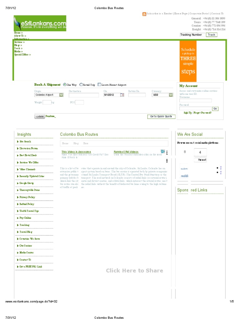 Colombo Bus Routes | Download Free PDF | Baggage | Bus