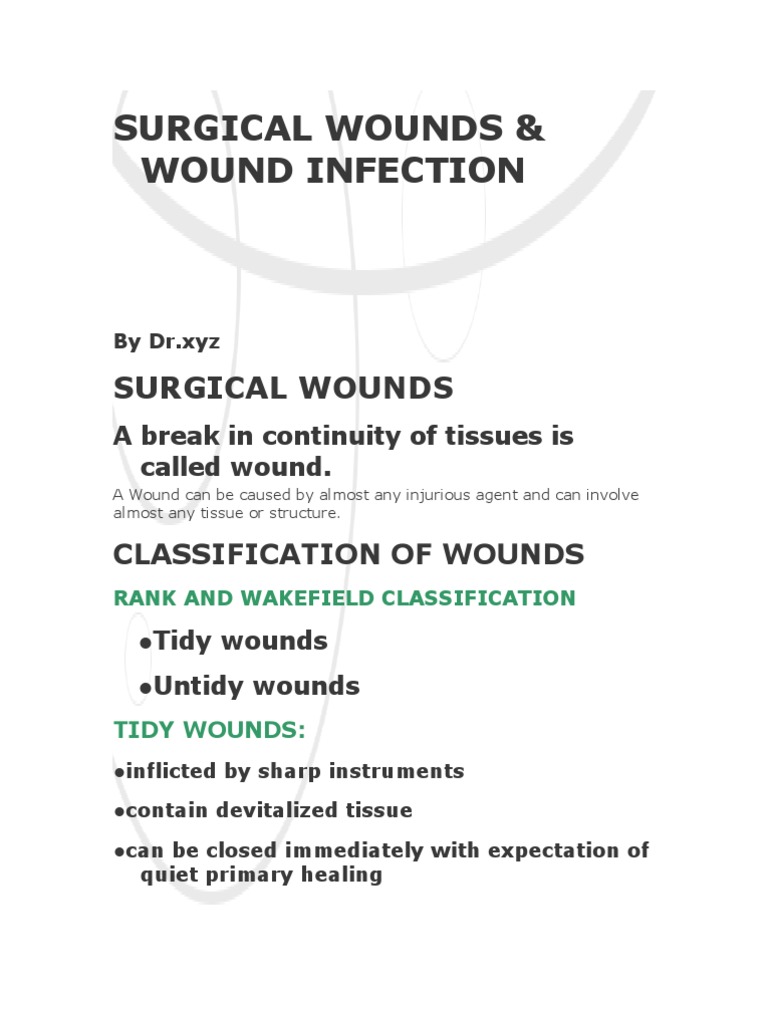Surgical Wounds | PDF | Wound | Ischemia