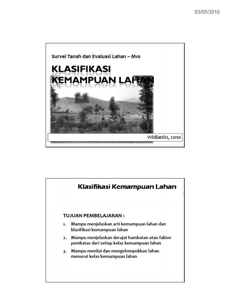 Cara Menentukan Kelas Kemampuan Lahan | PDF