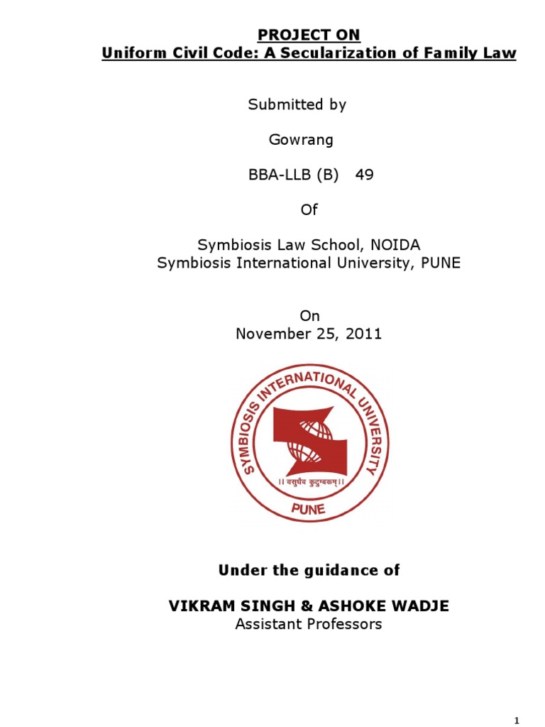 Uniform Civil Code | PDF | Codification (Law) | Common Law