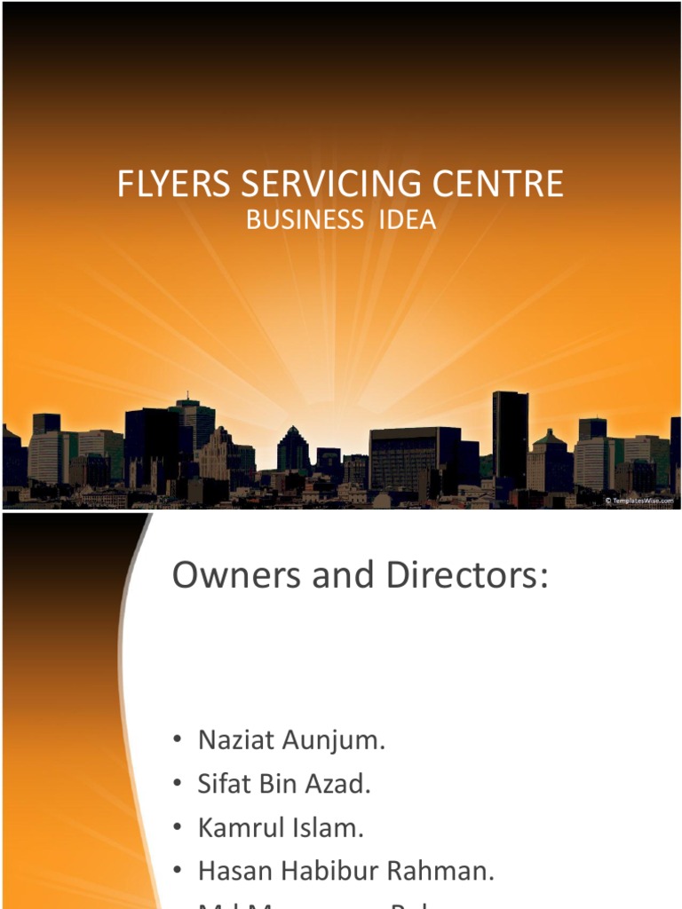 Innovative Flyers Servicing Centre Plan | PDF