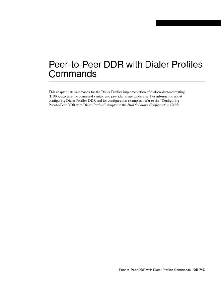 Peer-To-Peer DDR With Dialer Profiles Commands | PDF | Internet Protocols | Network Packet