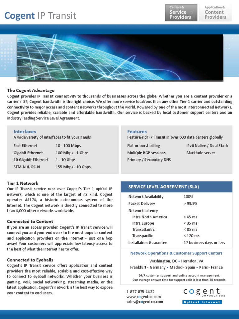 Brochure Ip Transit | PDF | Internet Service Provider | Computer Network