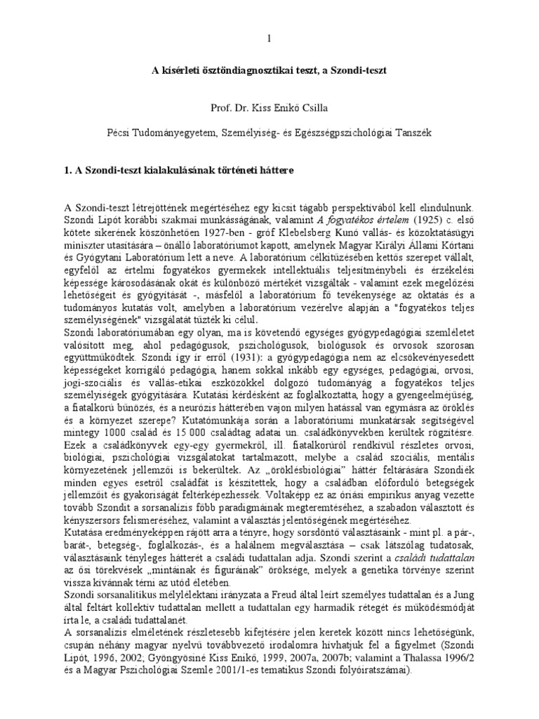 A Szondi Teszt | PDF
