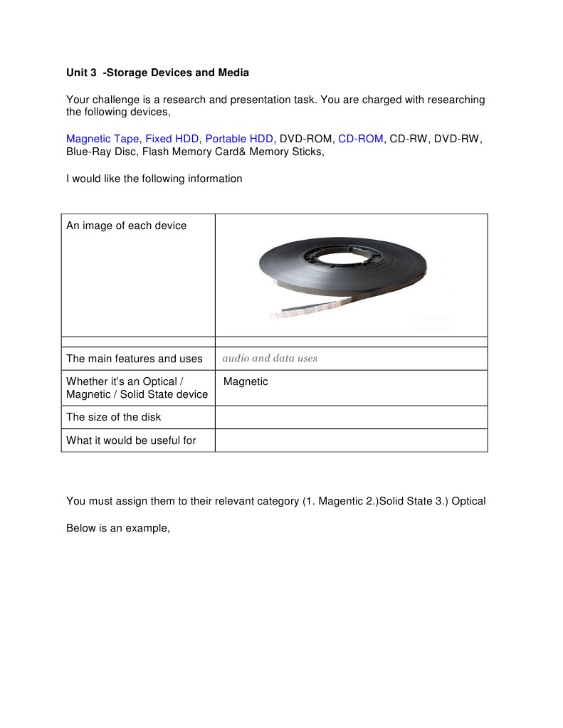 Storage Devices: Types and Uses Guide | PDF
