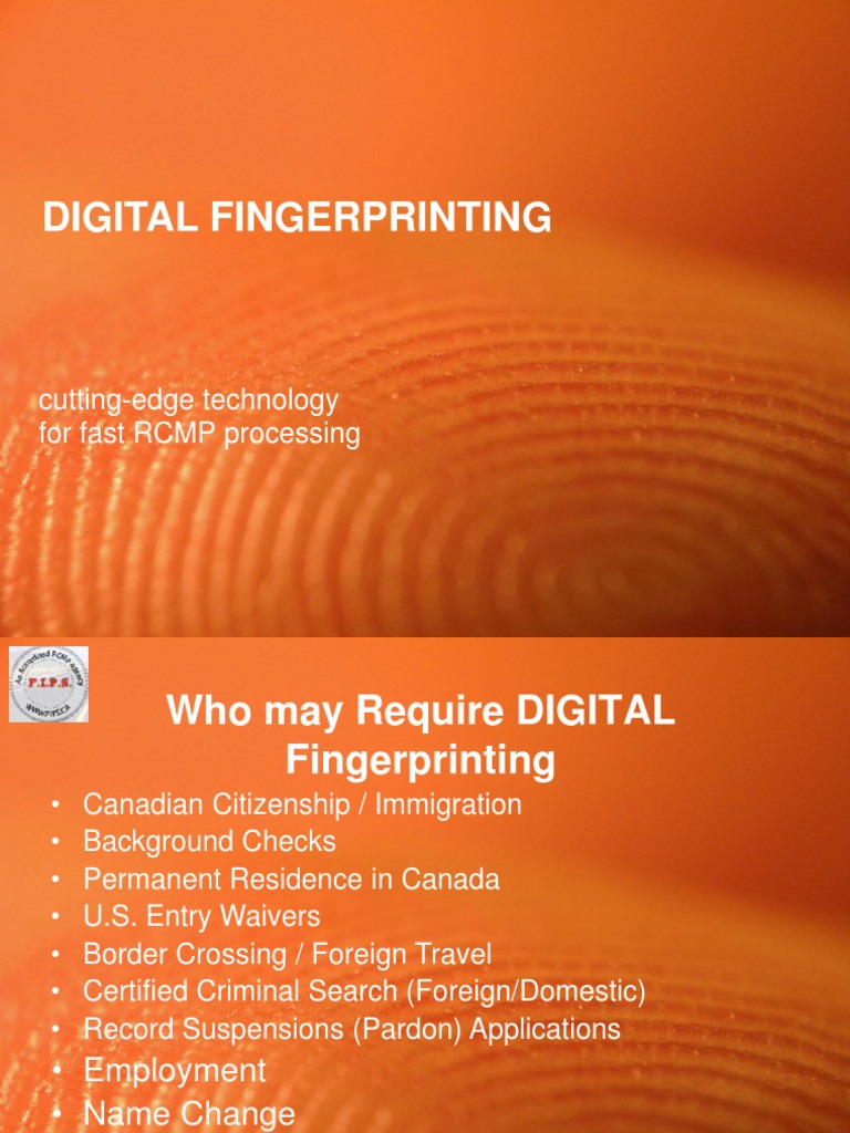 Digital Fingerprinting A Cutting-Edge Technology | PDF | Fingerprint | Royal Canadian Mounted Police