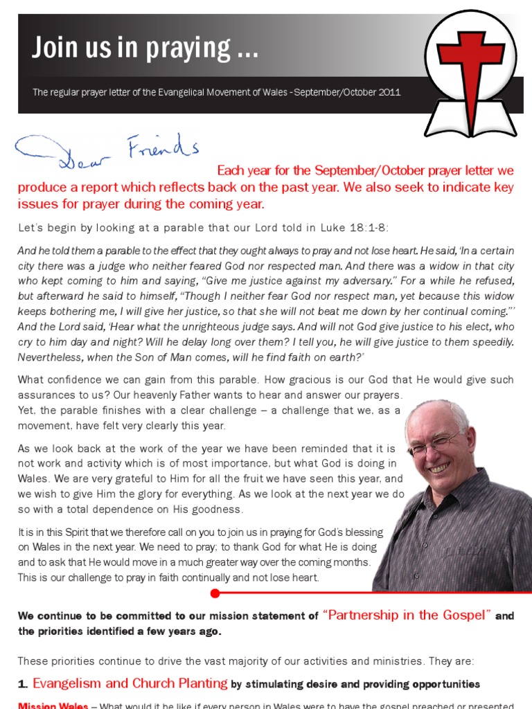 EMW Prayer Letter | PDF | Wales | Prayer