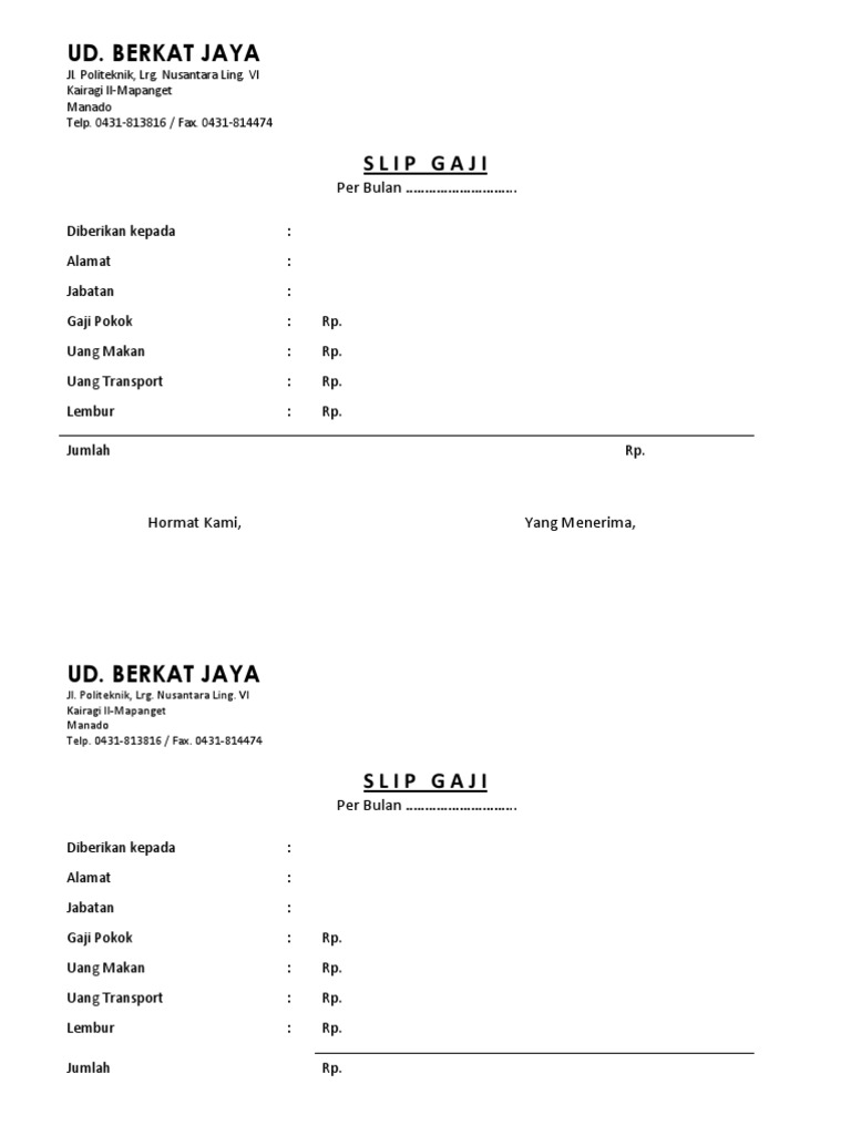 Contoh Slip Gaji | PDF