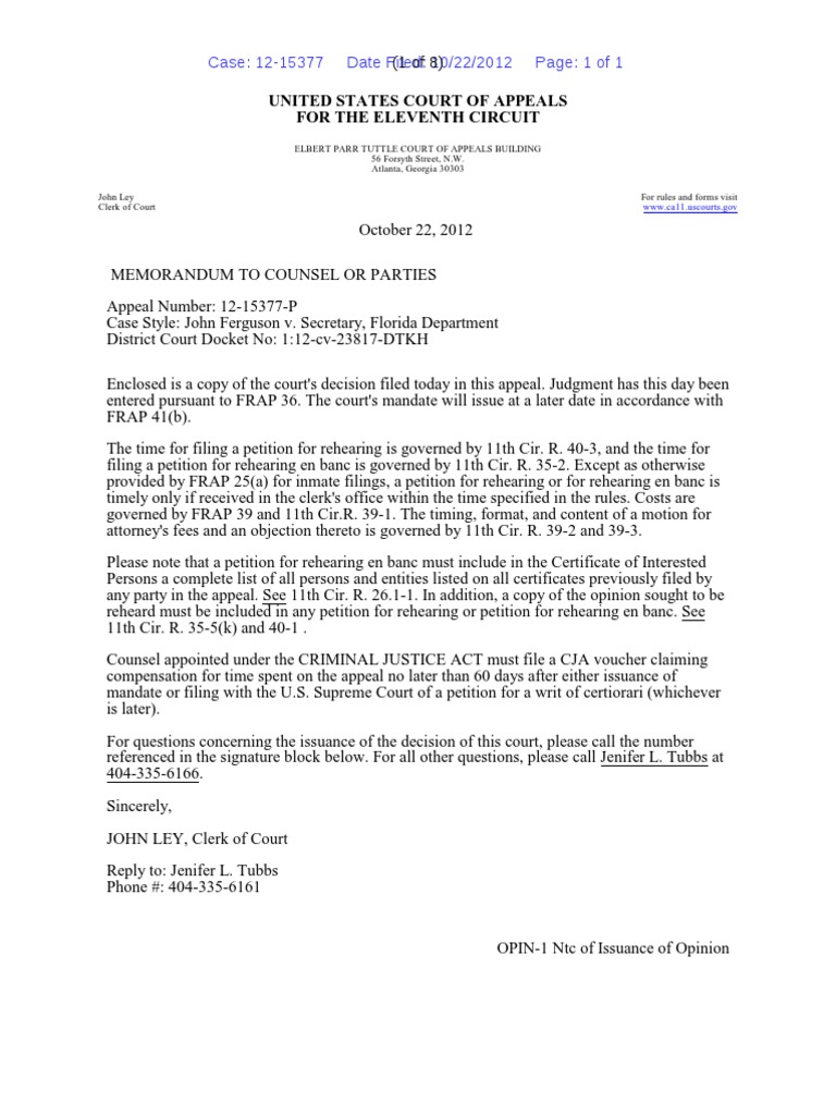 11th Cir Order | PDF | Government Of The United States | American ...