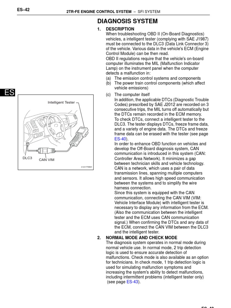 2TR-FE Engine Control Diagnosis Guide | PDF | Systems Engineering ...