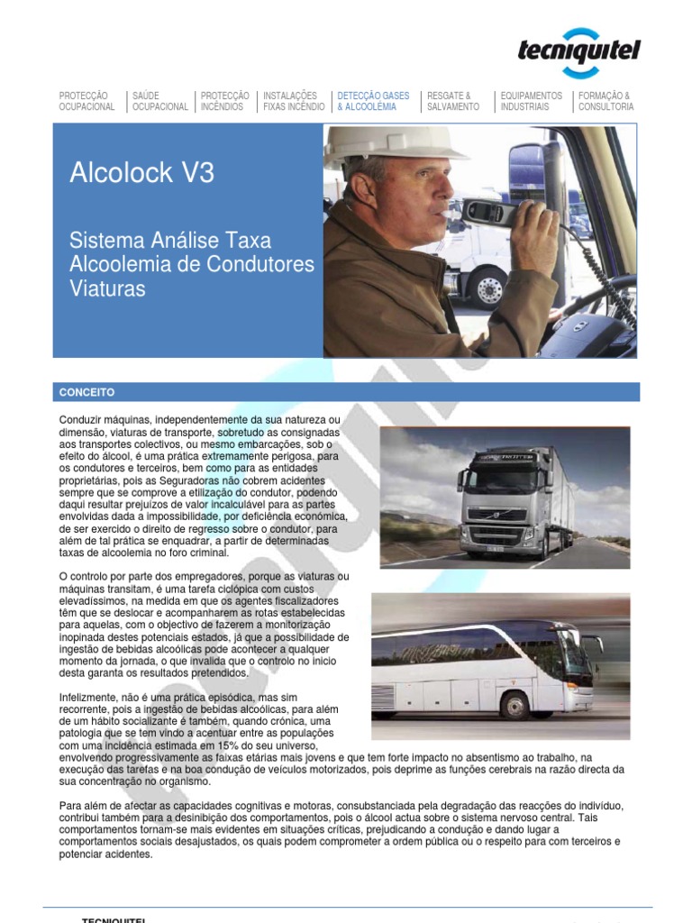 Alcoolímetro Alcolock V3 | PDF | Etanol | Bebidas alcoólicas