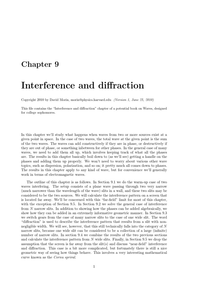 Interference and Diffraction | PDF | Interference (Wave Propagation) | Wavelength