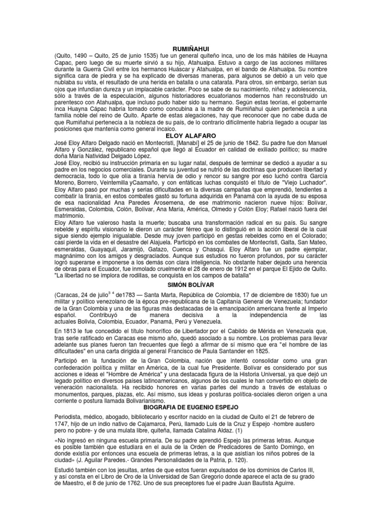 Rumiñahui: General Inca y su legado | PDF | Ecuador | América del Sur