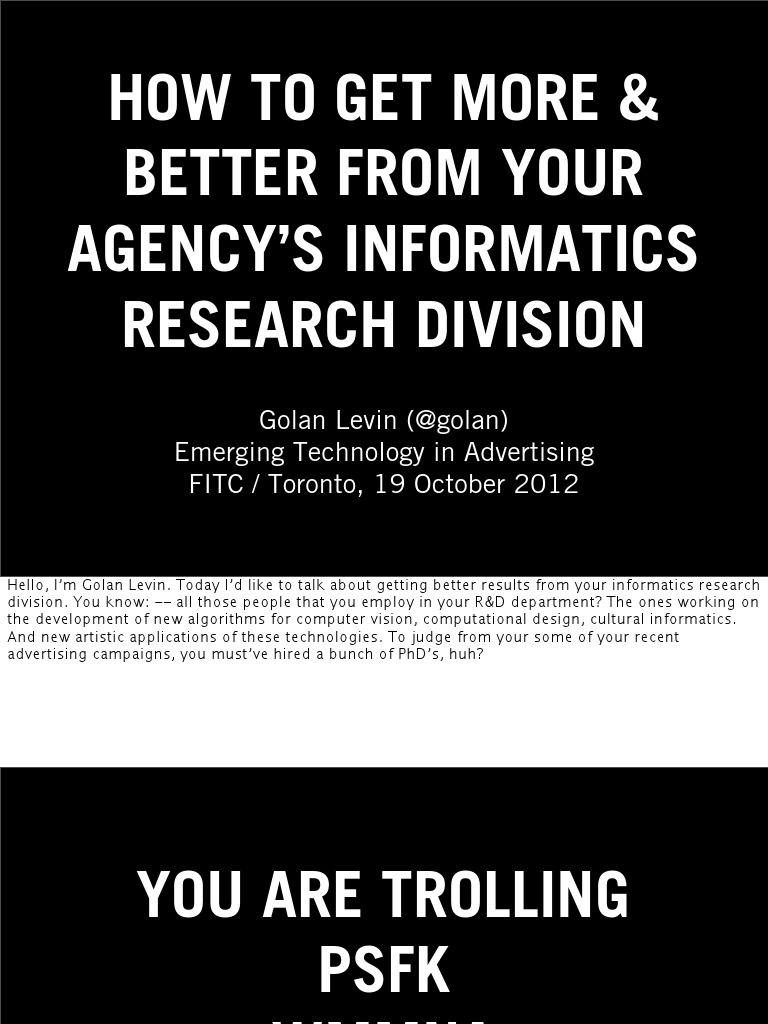 Golan Levin ETA 2012 | PDF | New Media | Virtual Reality