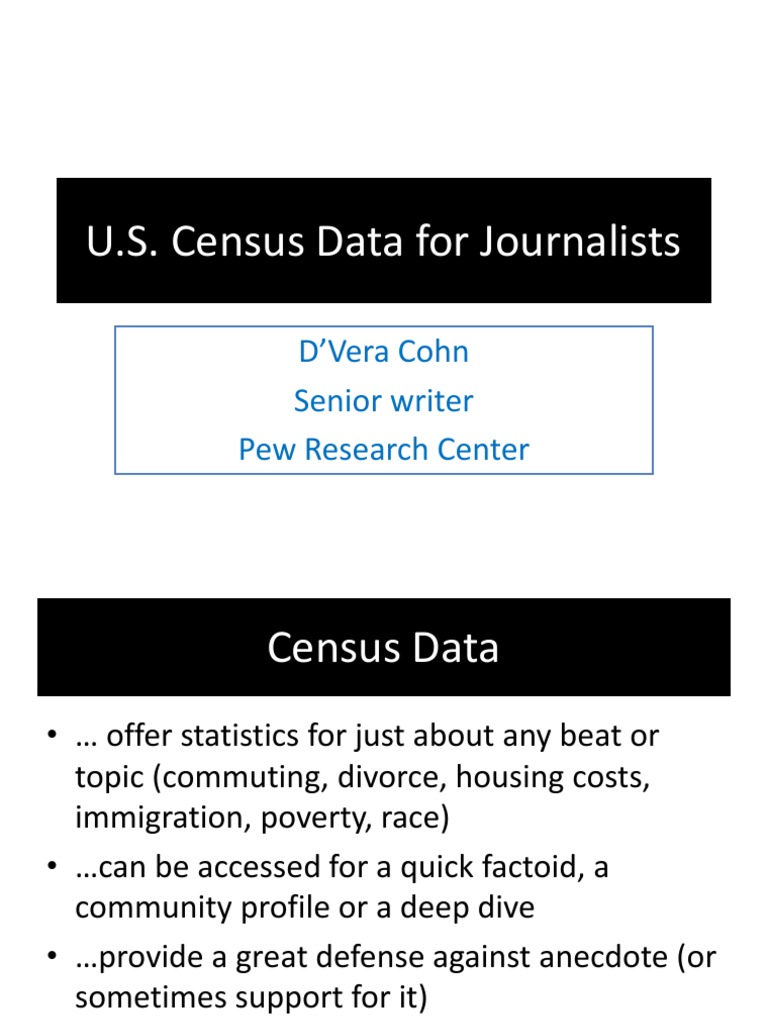 U.S. Census Data For Journalists | PDF | American Community Survey ...