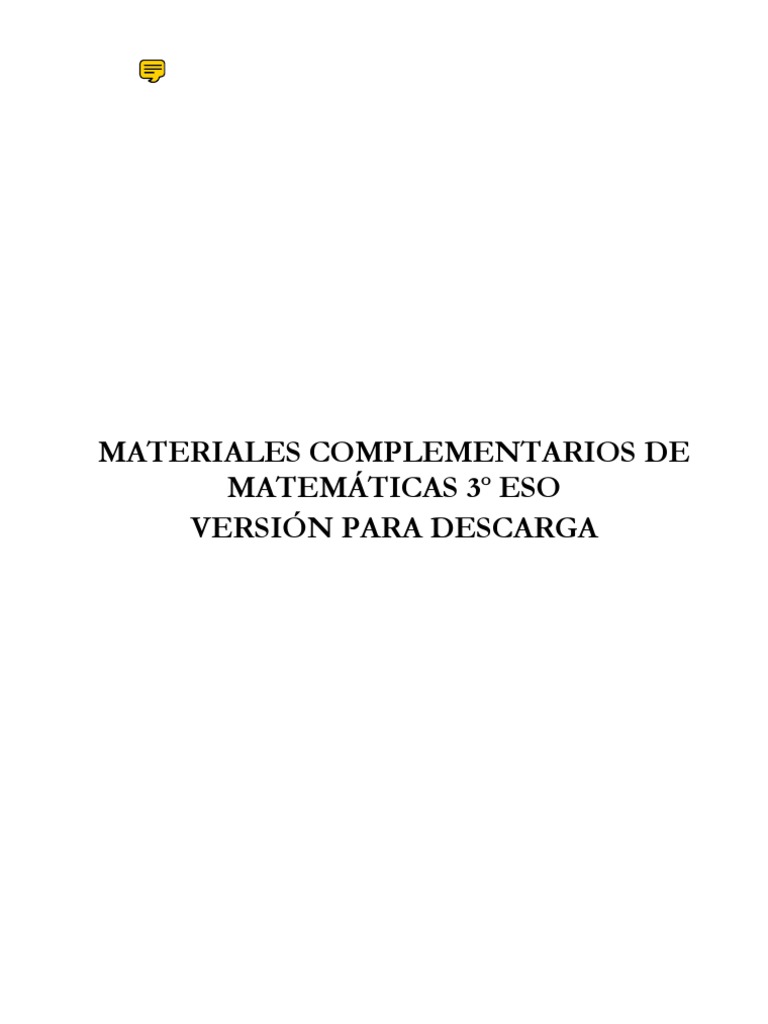 Materiales Complementarios de Matemáticas 3º ESO | PDF | Pi | Fracción (Matemáticas)